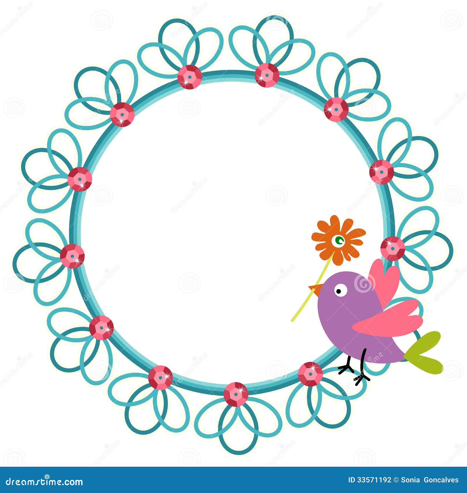 Frame with bird stock vector. Illustration of birthday - 33571192
