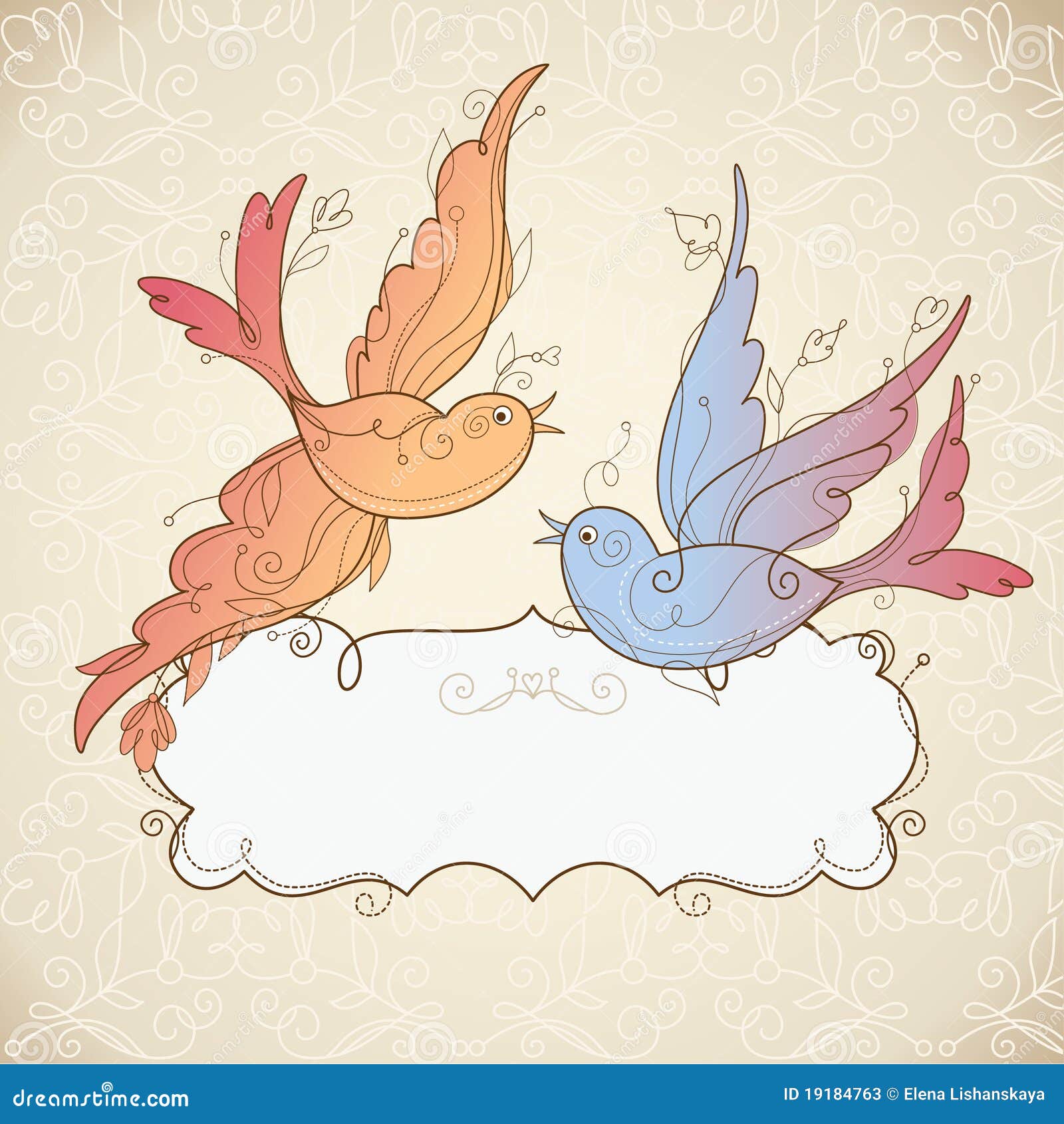 Frame with birds stock vector. Illustration of frame - 19184763