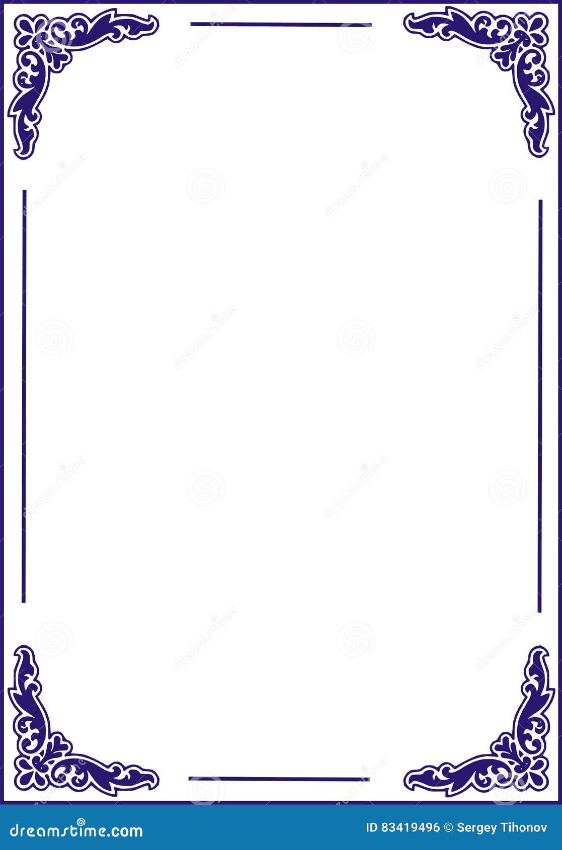 Frame Blank Template for a Certificate Stock Illustration ...