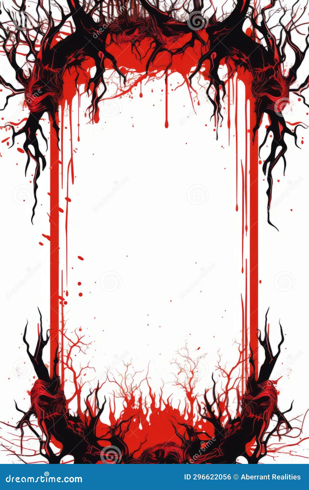 A Frame with Blood Splatters and Branches on it Stock Illustration ...