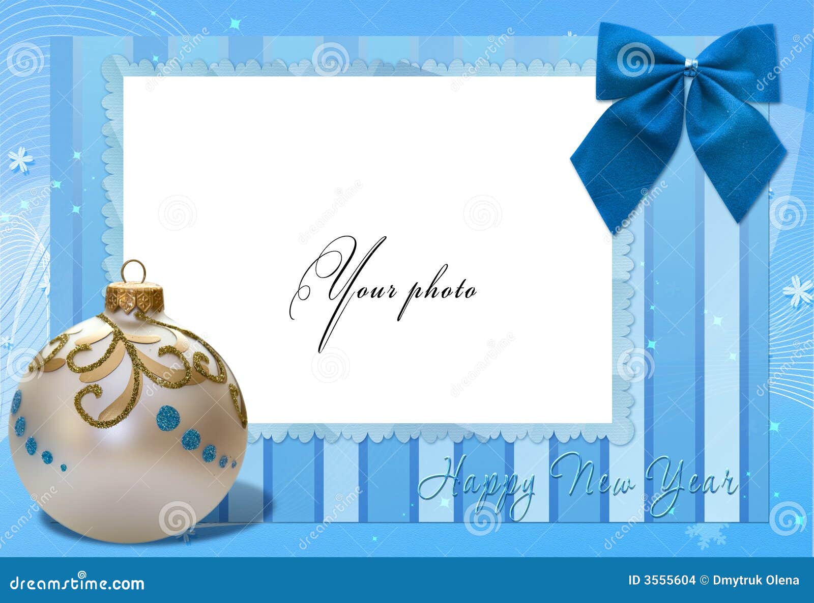 Frame Blue with Christmas Ball Stock Illustration - Illustration of ...