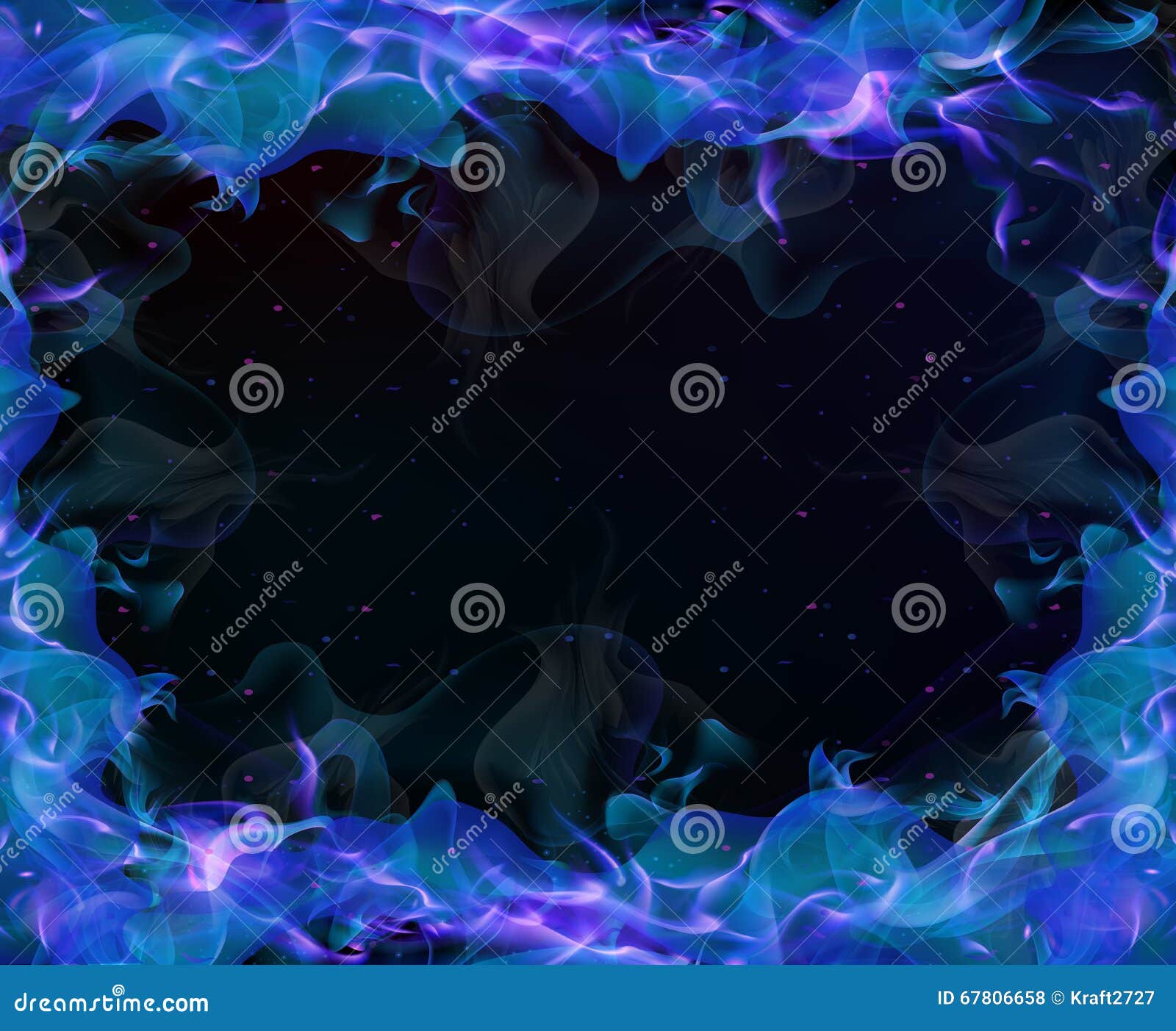 Frame with blue flame stock vector. Illustration of nature - 67806658