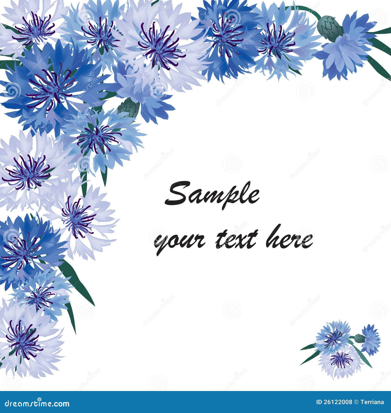 Frame with blue flowers stock vector. Illustration of garden - 26122008