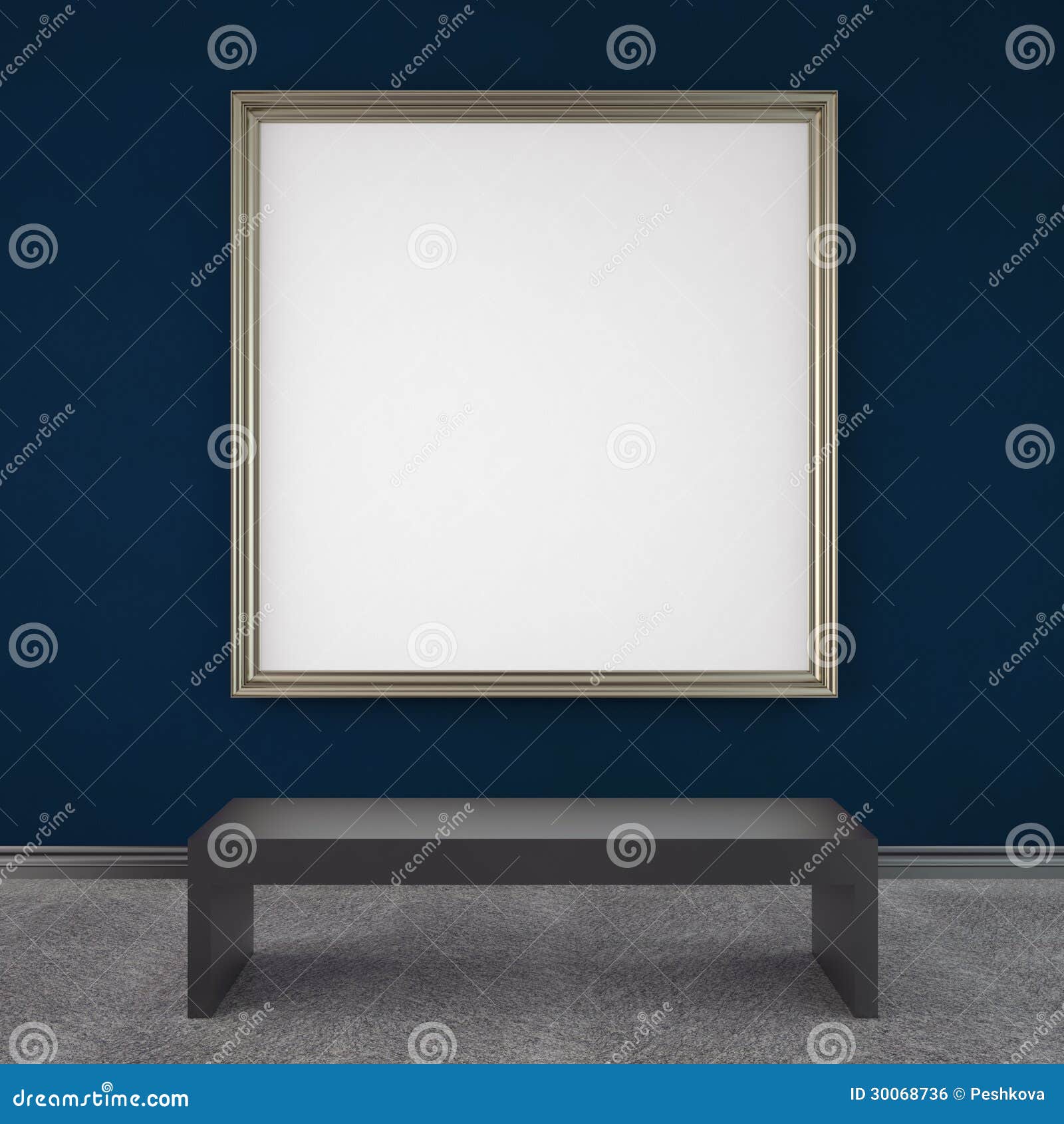 Blue gallery stock illustration. Illustration of room - 30068736