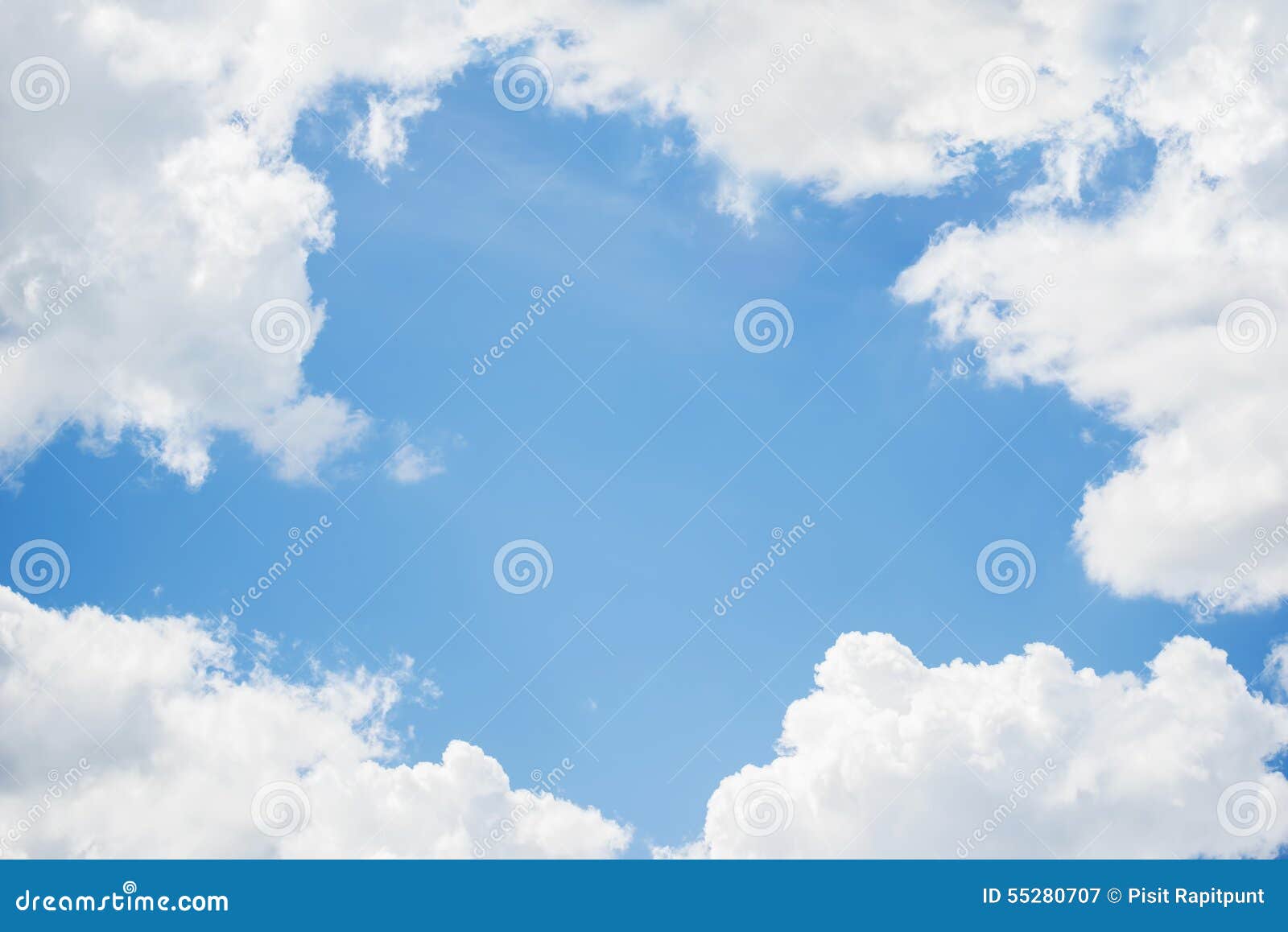 Frame of Blue Sky and Cloud Background. Stock Image - Image of space ...