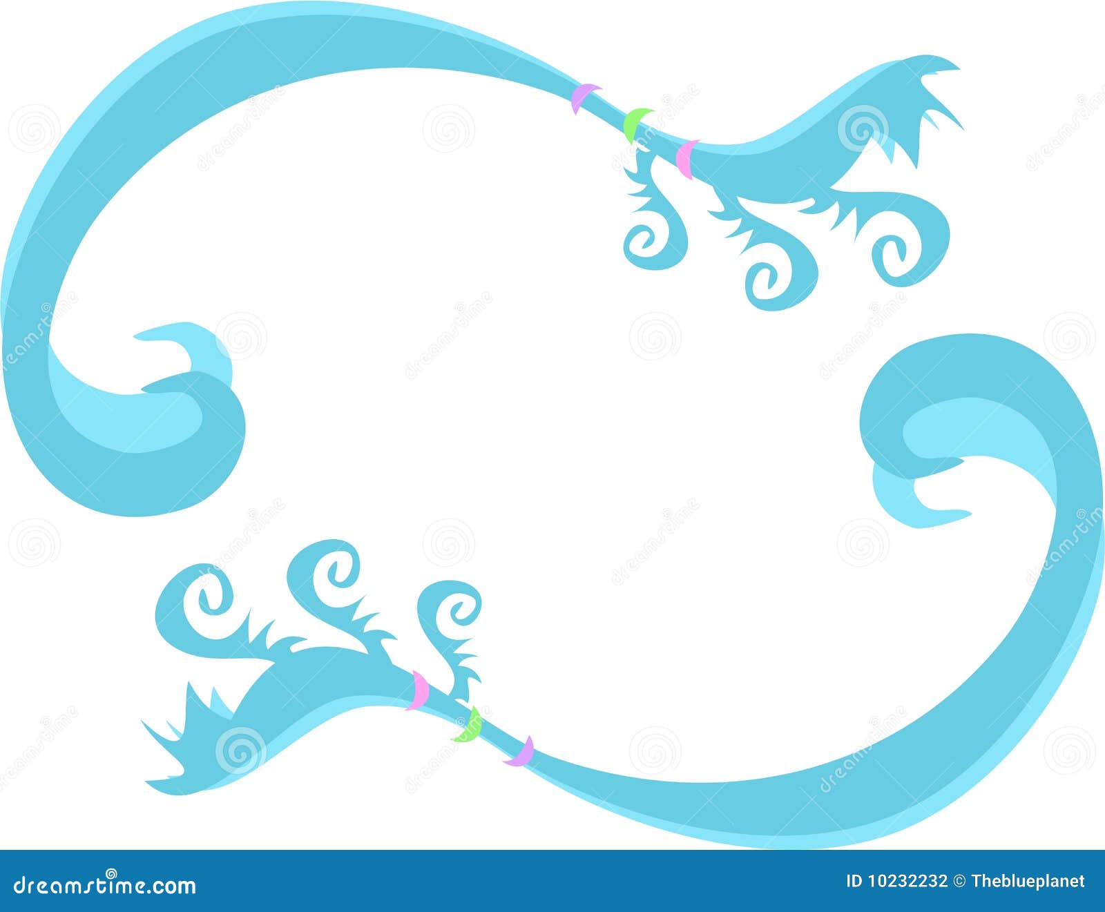 Frame of Blue Swirls, Spirals and Rings Stock Vector - Illustration of ...