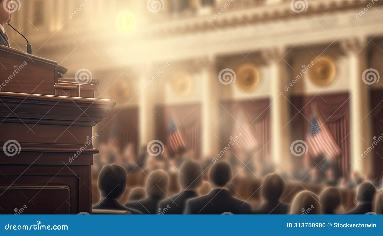 Frame Blurred Congress Interior Stock Illustration - Illustration of ...