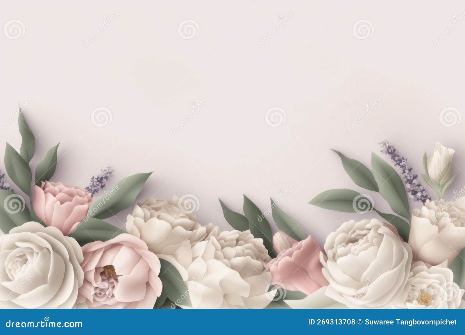 Frame Boarder of White Clean Minimal Flower Background Stock ...