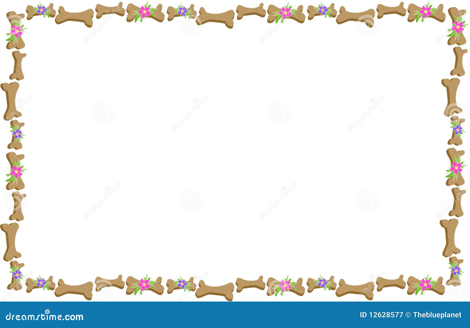 Frame of Bones and Flowers stock illustration. Illustration of animal ...