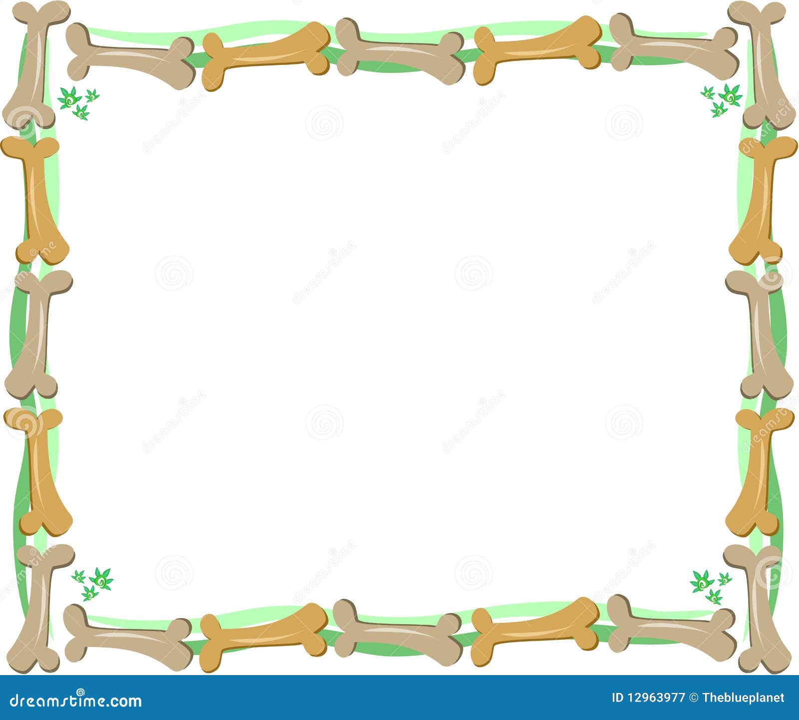 Frame of Bones and Greens stock vector. Illustration of bones - 12963977