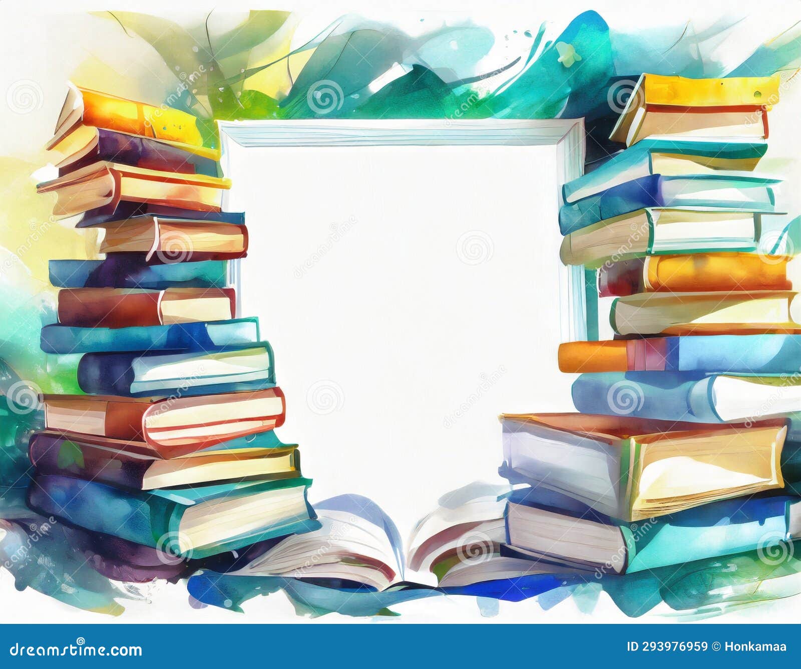 A frame of books stock illustration. Illustration of draw - 293976959