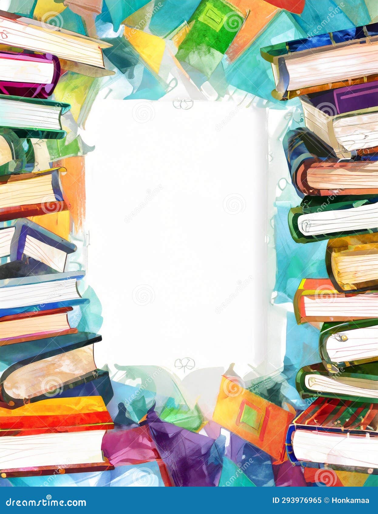 A frame of books stock illustration. Illustration of drawing - 293976965