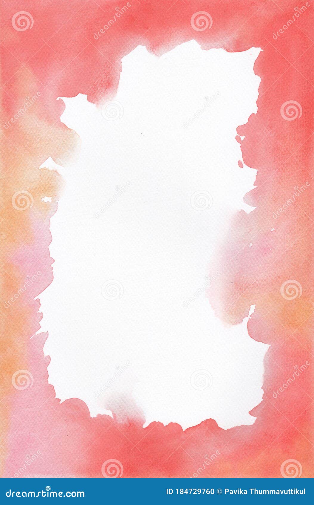 Frame Border Of Abstract Red - Yellow Watercolor Stock Photography ...