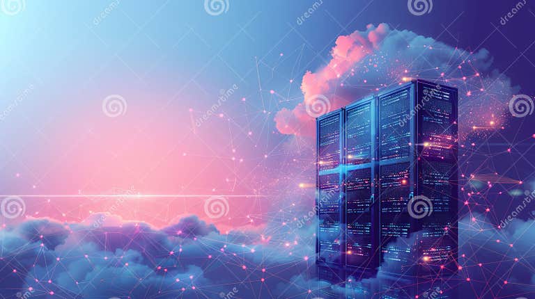 Frame Border Background of Cloud Computing Concept with Data Servers ...