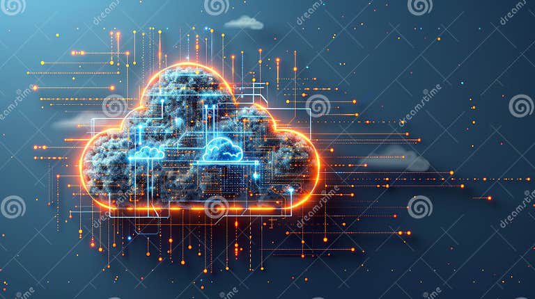 Frame Border Background of Cloud Computing Concept with Digital Data ...
