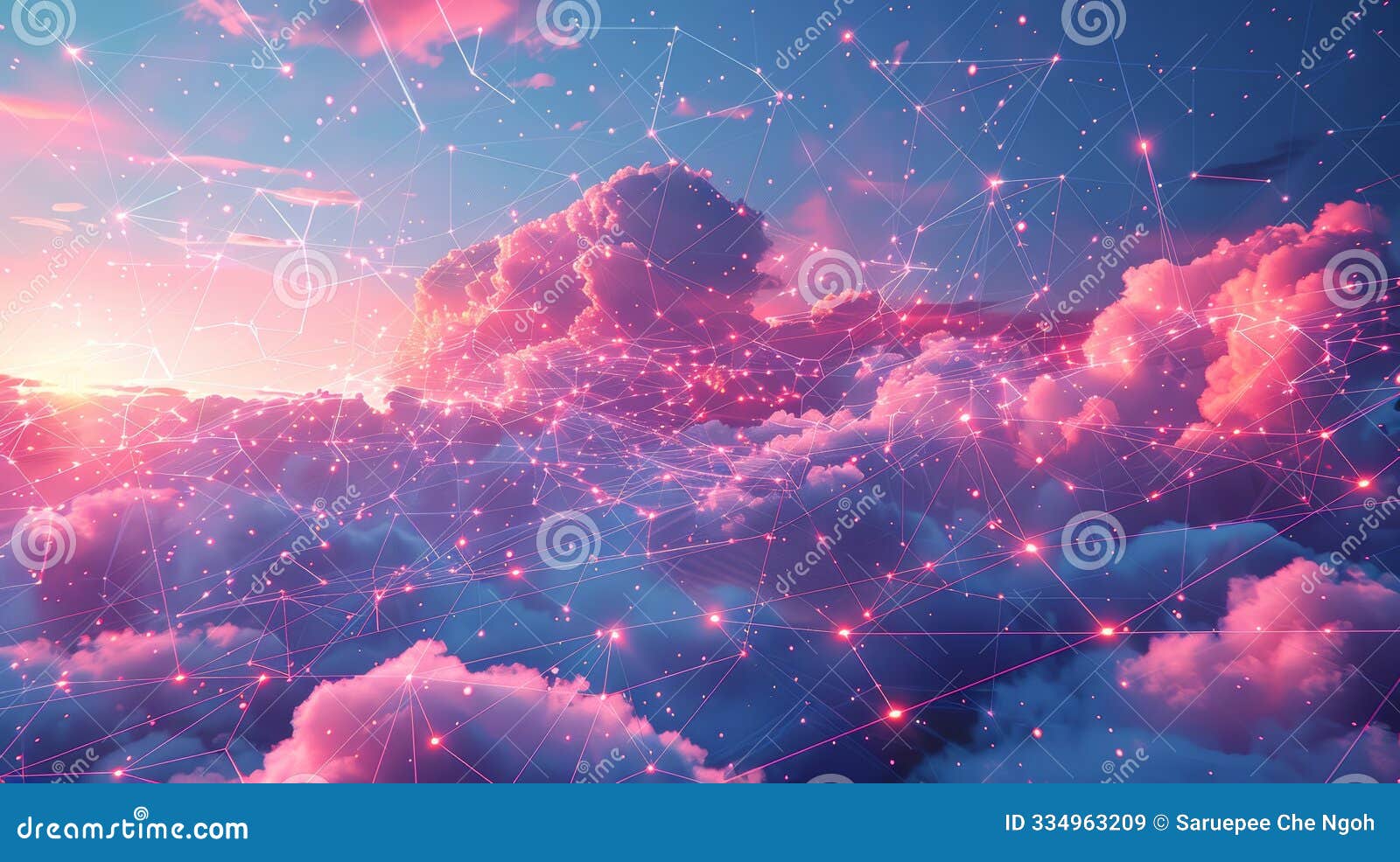 Frame Border Background of Cloud Computing Concept with Digital Network ...