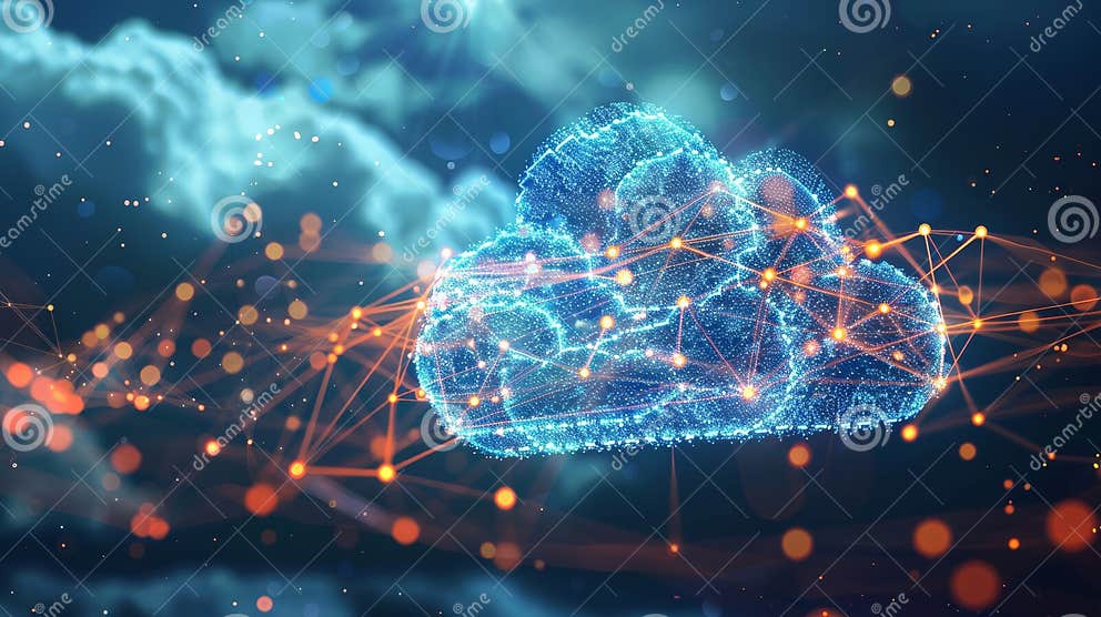 Frame Border Background of Cloud Computing Concept with Digital Network ...