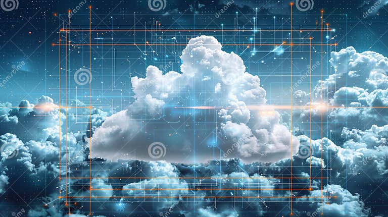 Frame Border Background of Cloud Computing Concept with Digital Network ...