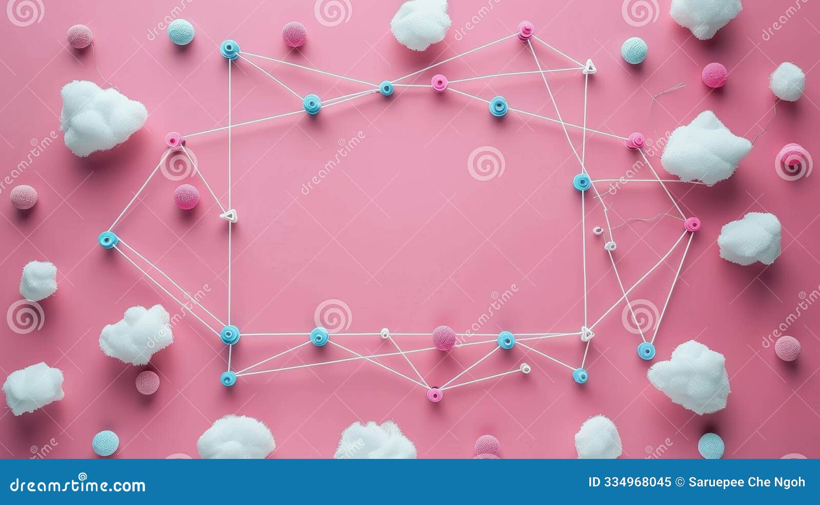 Frame Border Background with Cloud Computing Concept on Pink Backdrop ...