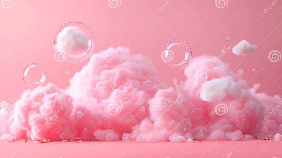 Frame Border Background of Cloud Computing Concept with Pink Fluffy ...