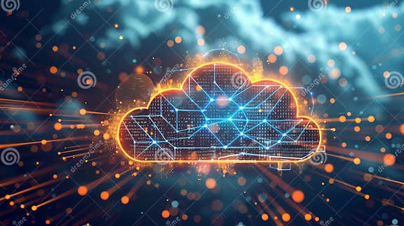 Frame Border Background Featuring Cloud Computing Concept with Digital ...