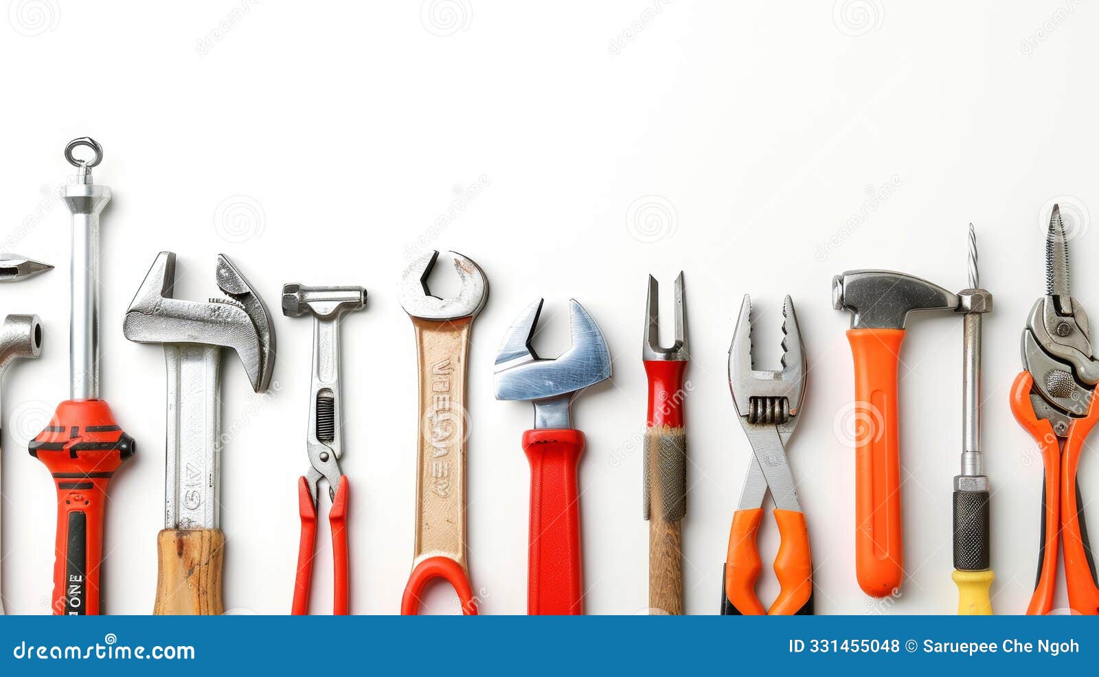 Labor Day Frame Border Background With Various Hand Tools On White ...