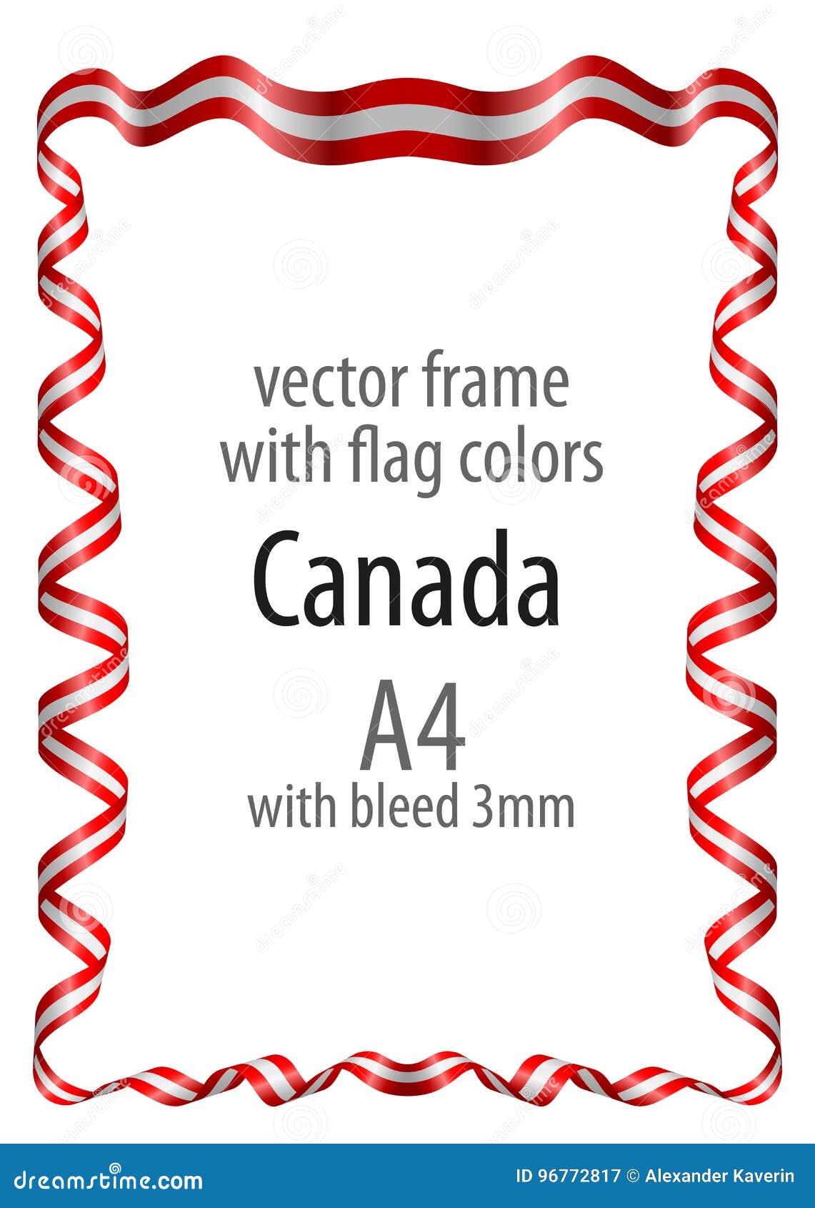 Frame and Border with the Coat of Arms and Ribbon with the Colors of ...