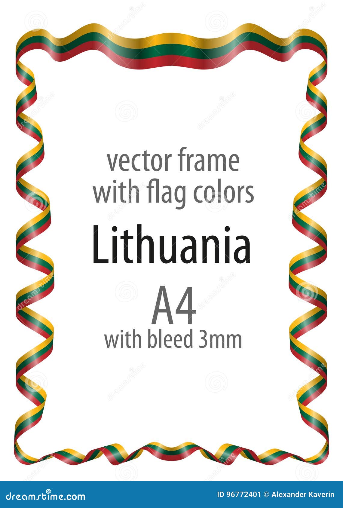 Frame and Border with the Coat of Arms and Ribbon with the Colors of ...