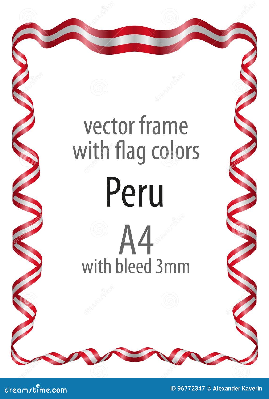 Frame and Border with the Coat of Arms and Ribbon with the Colors of ...