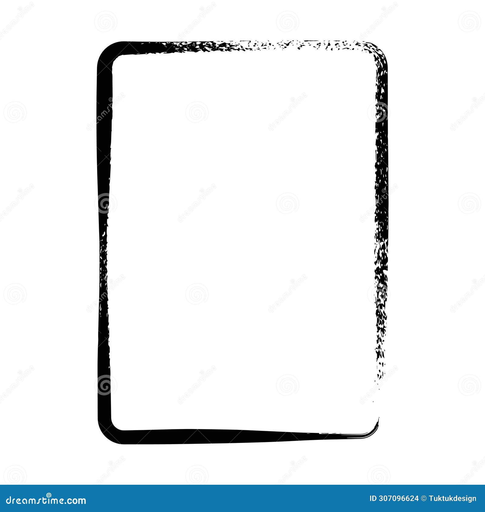 Frame Border Curved Grunge Shape Icon, Vertical Rectangle Decorative ...