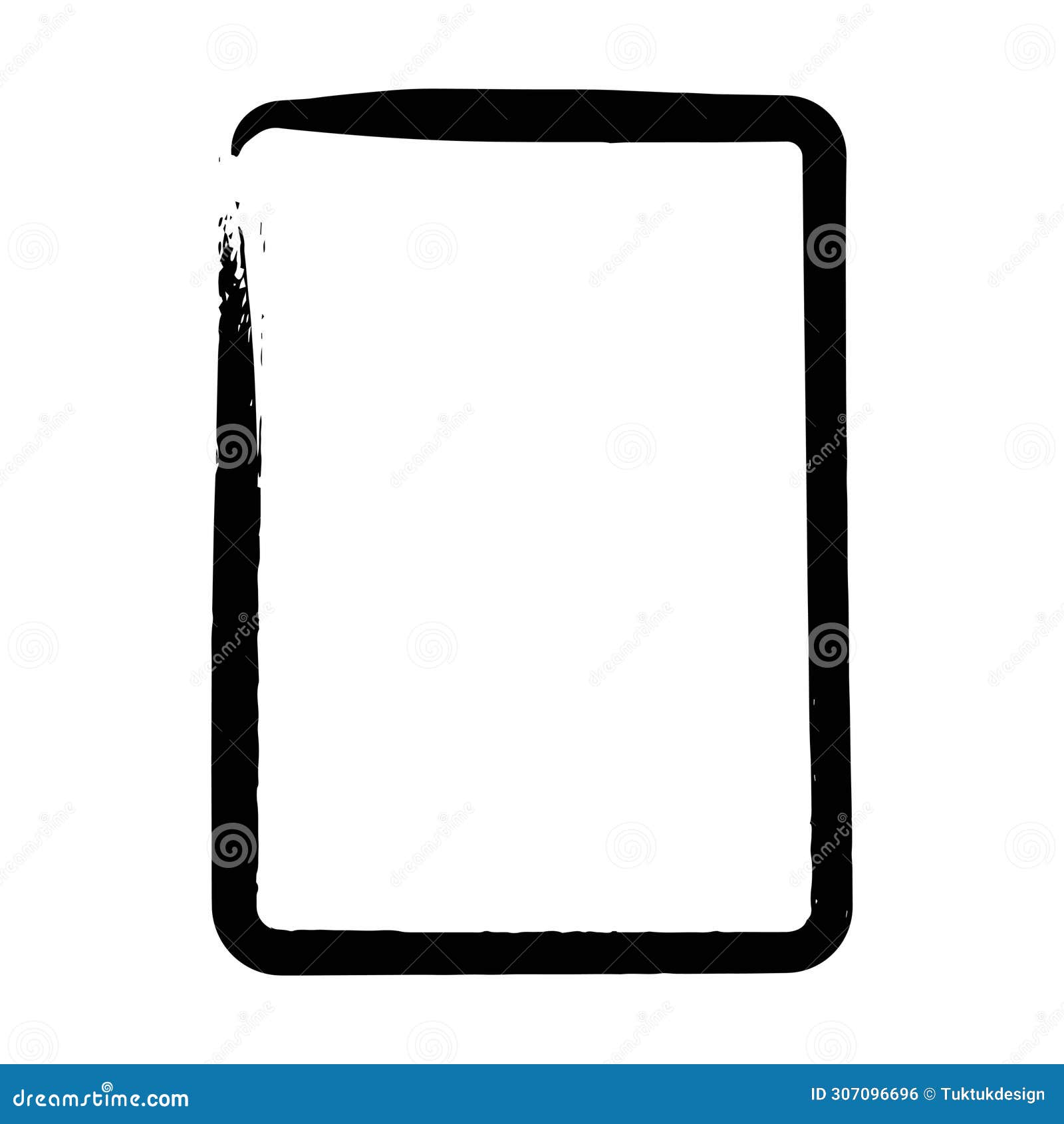 Frame Border Curved Grunge Shape Icon, Vertical Rectangle Decorative ...