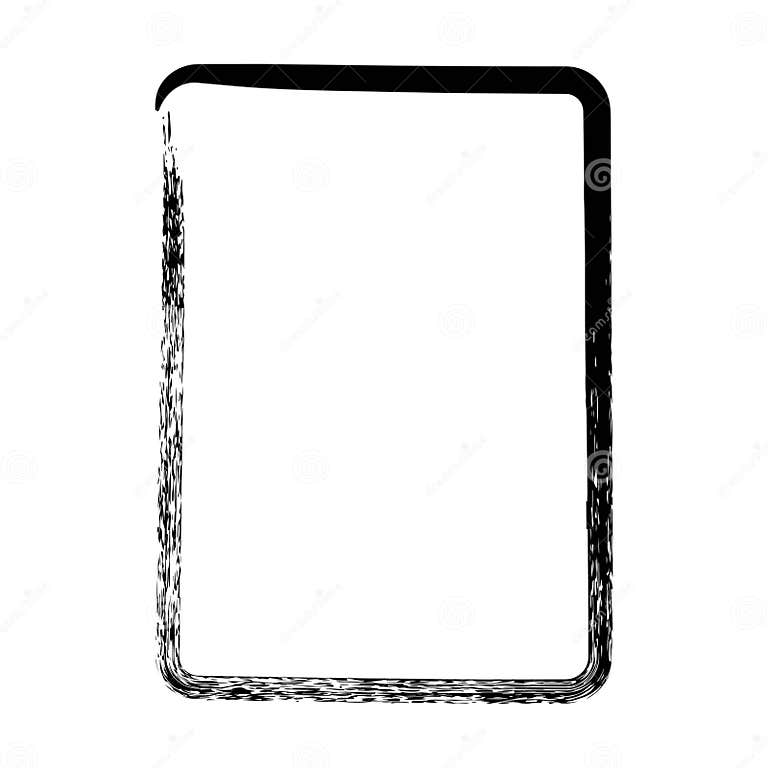 Frame Border Curved Grunge Shape Icon, Vertical Rectangle Decorative ...