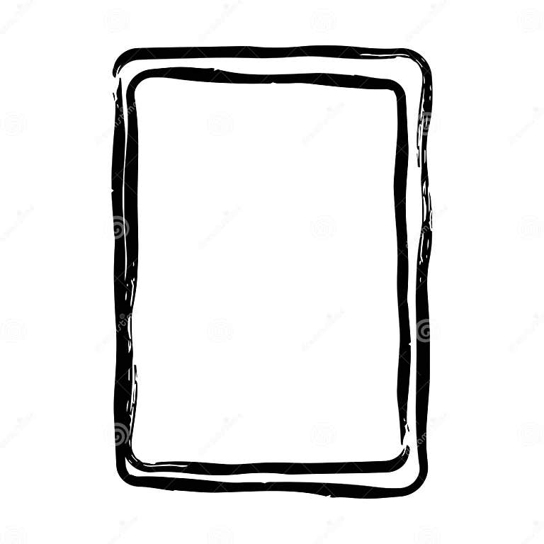 Frame Border Curved Grunge Shape Icon, Vertical Rectangle Decorative ...