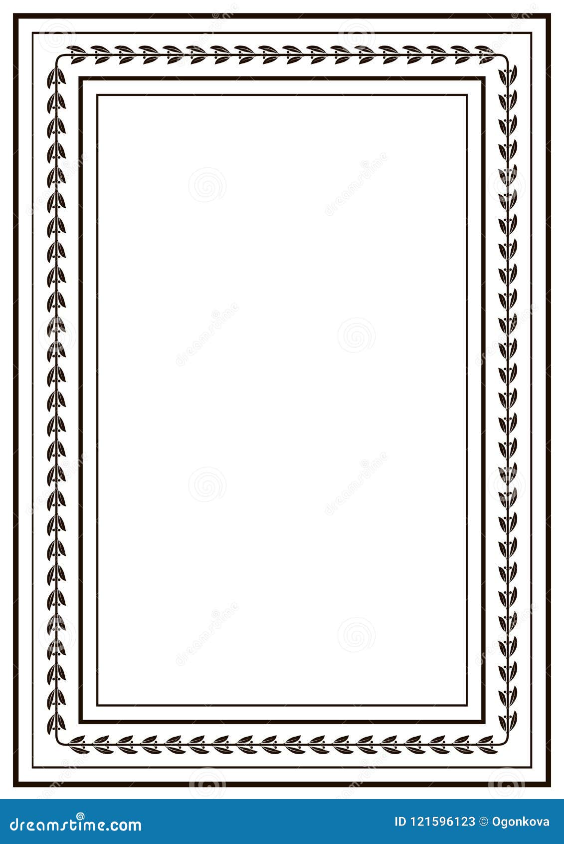 Frame Border Design Template. Black and White Decorative Vector Border ...
