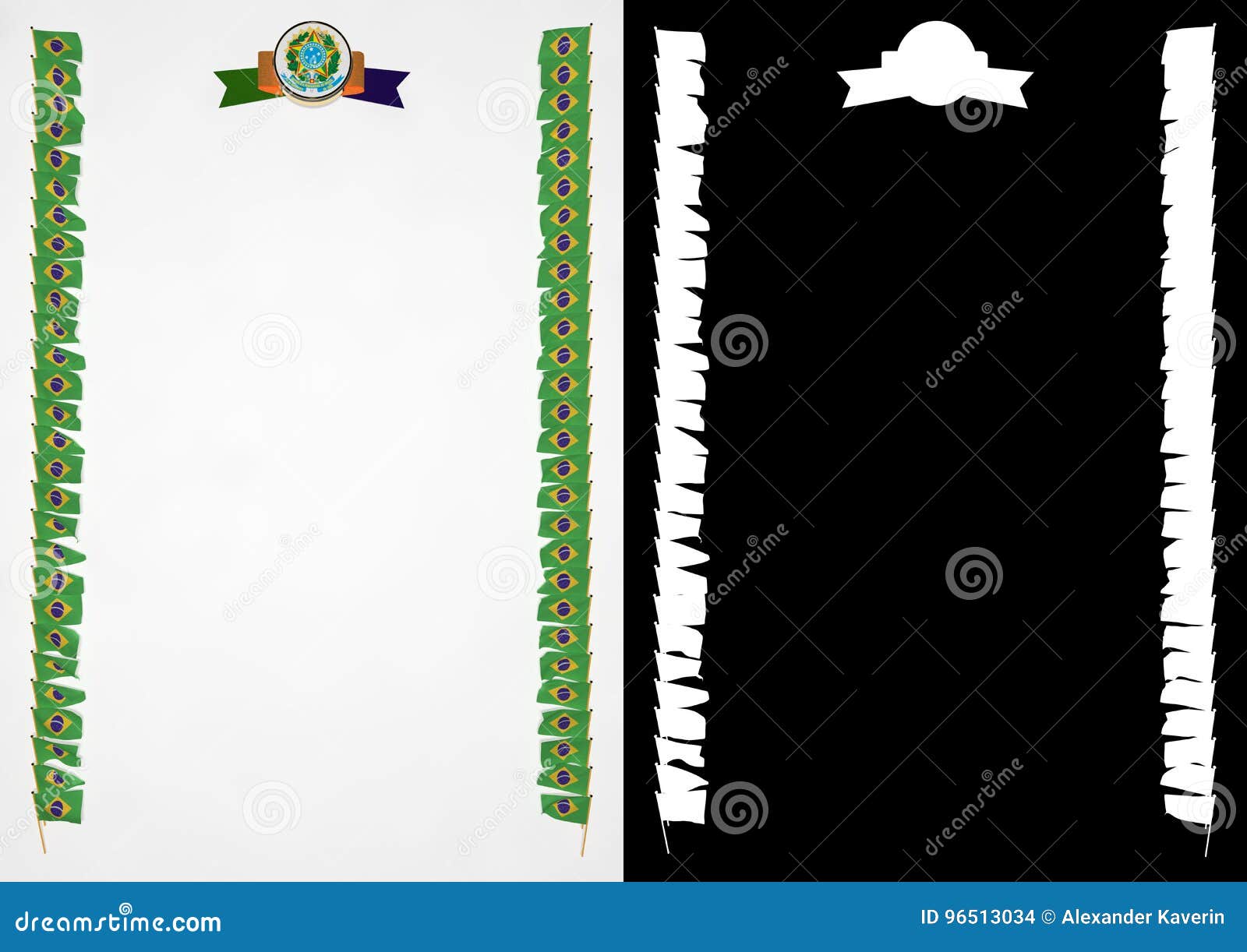 Frame and Border with Flag and Coat of Arms Brazil. 3d Illustration ...