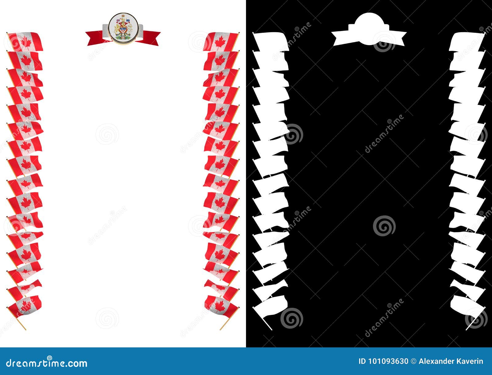 Frame and Border with Flag and Coat of Arms Canada. 3d Illustration ...