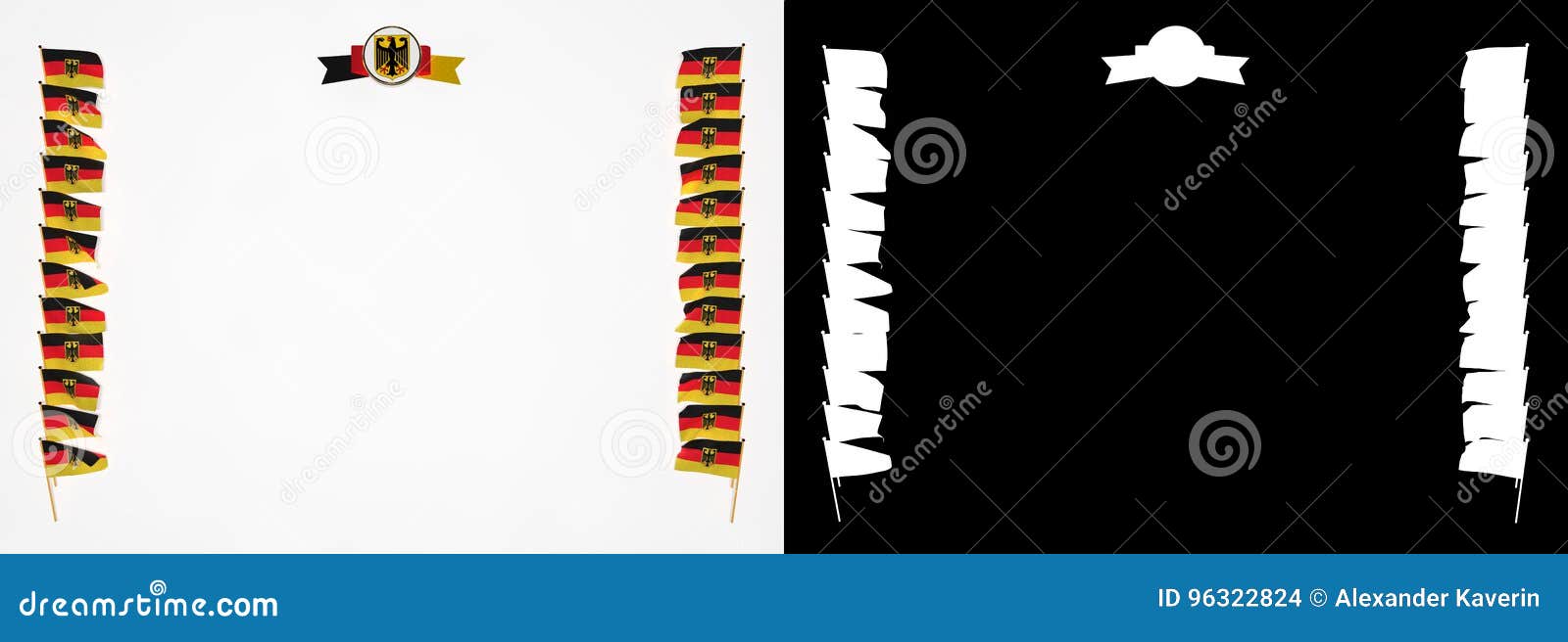 Frame and Border with Flag and Coat of Arms Germany. 3d Illustration ...