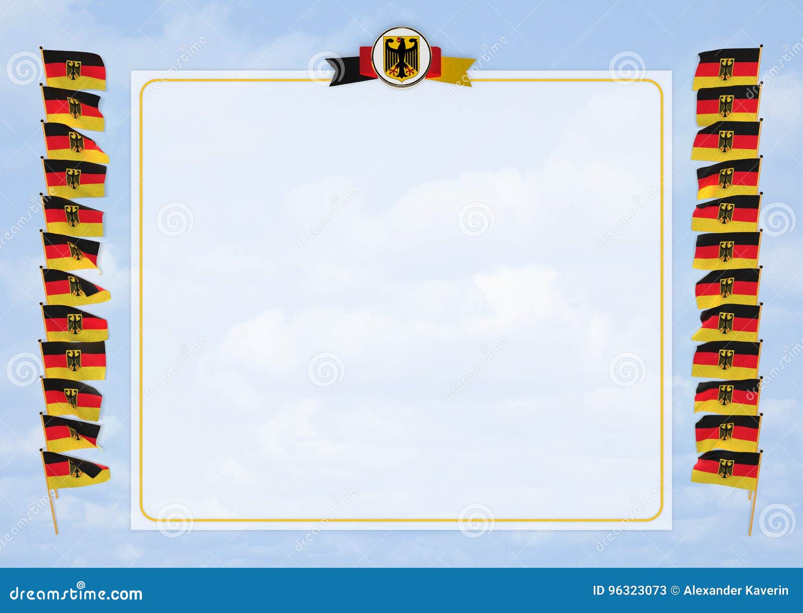 Frame and Border with Flag and Coat of Arms Germany. 3d Illustration ...