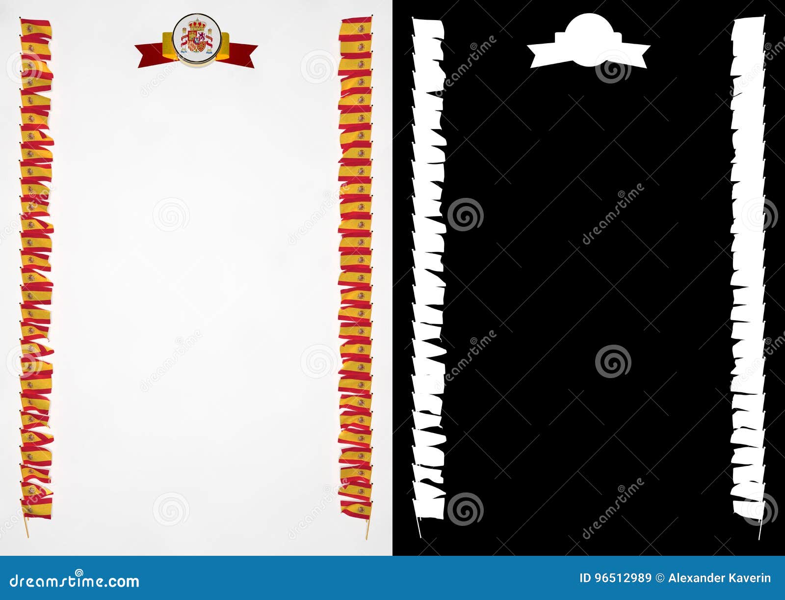 Frame and Border with Flag and Coat of Arms Spain. 3d Illustration ...