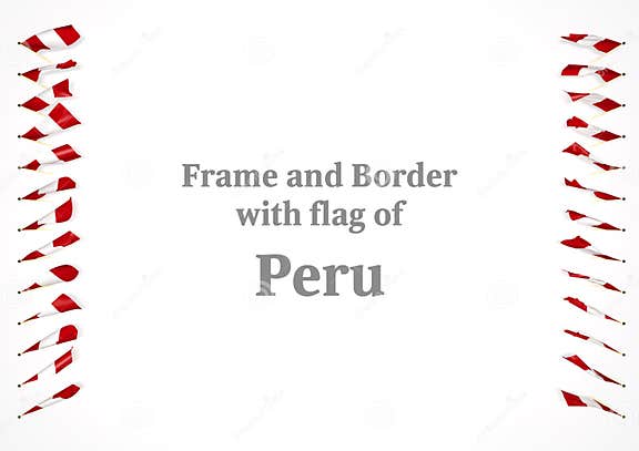 Frame and Border with Flag of Peru. 3d Illustration Stock Illustration ...