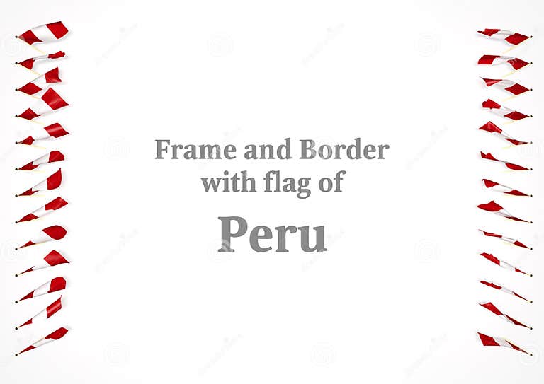 Frame and Border with Flag of Peru. 3d Illustration Stock Illustration ...