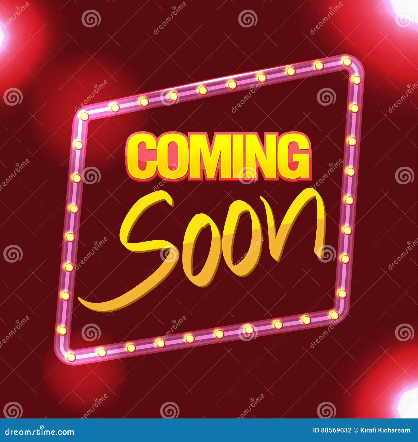 Frame Border Glow Light Coming Soon Vector Stock Vector - Illustration ...