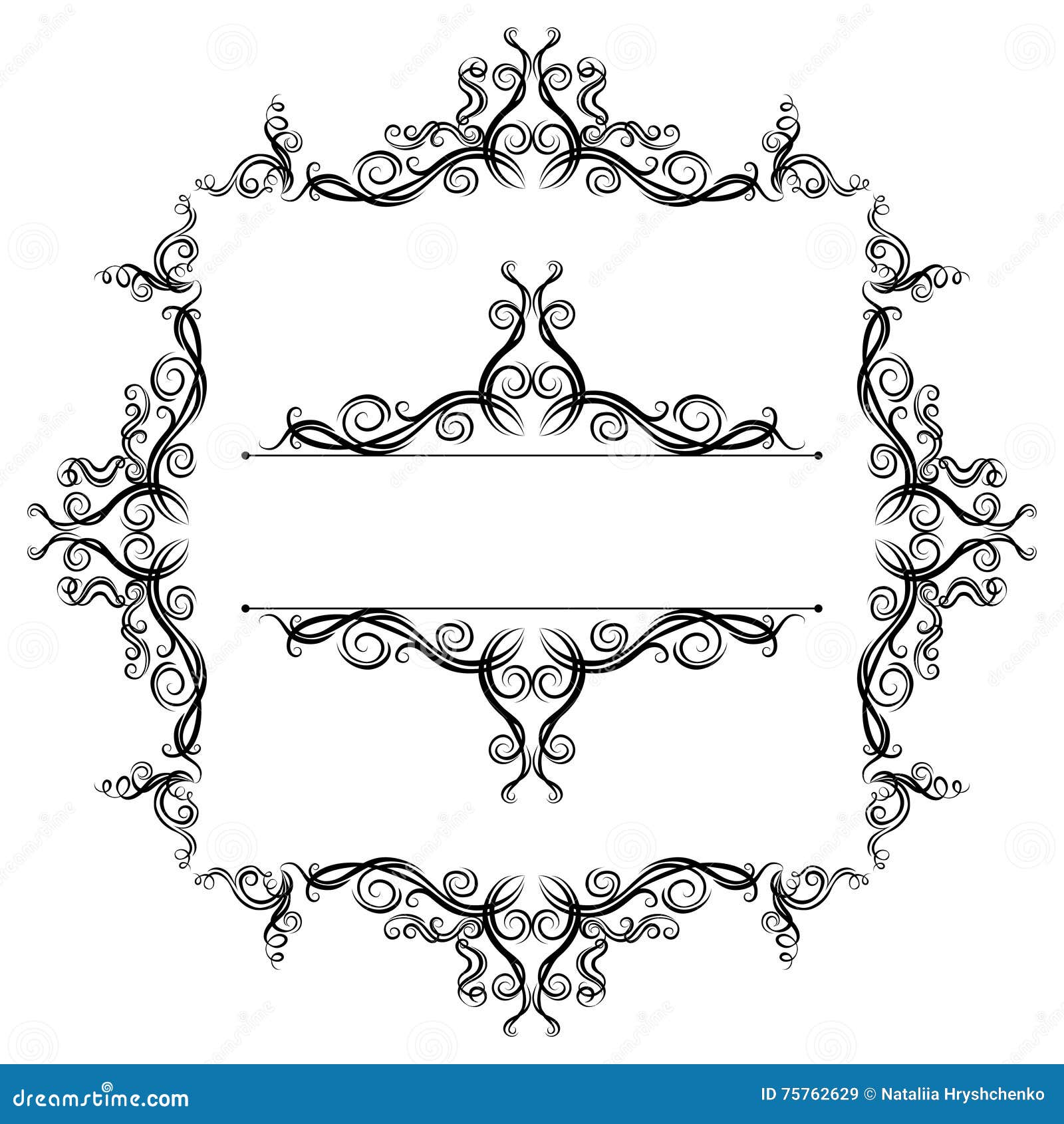 Frame and Border with Graphic Elements Stock Vector - Illustration of ...