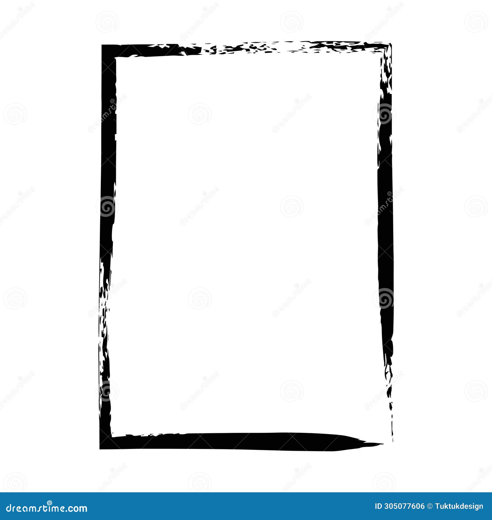 Frame Border, Grunge Shape Icon, Vertical Rectangle Decorative Doodle ...