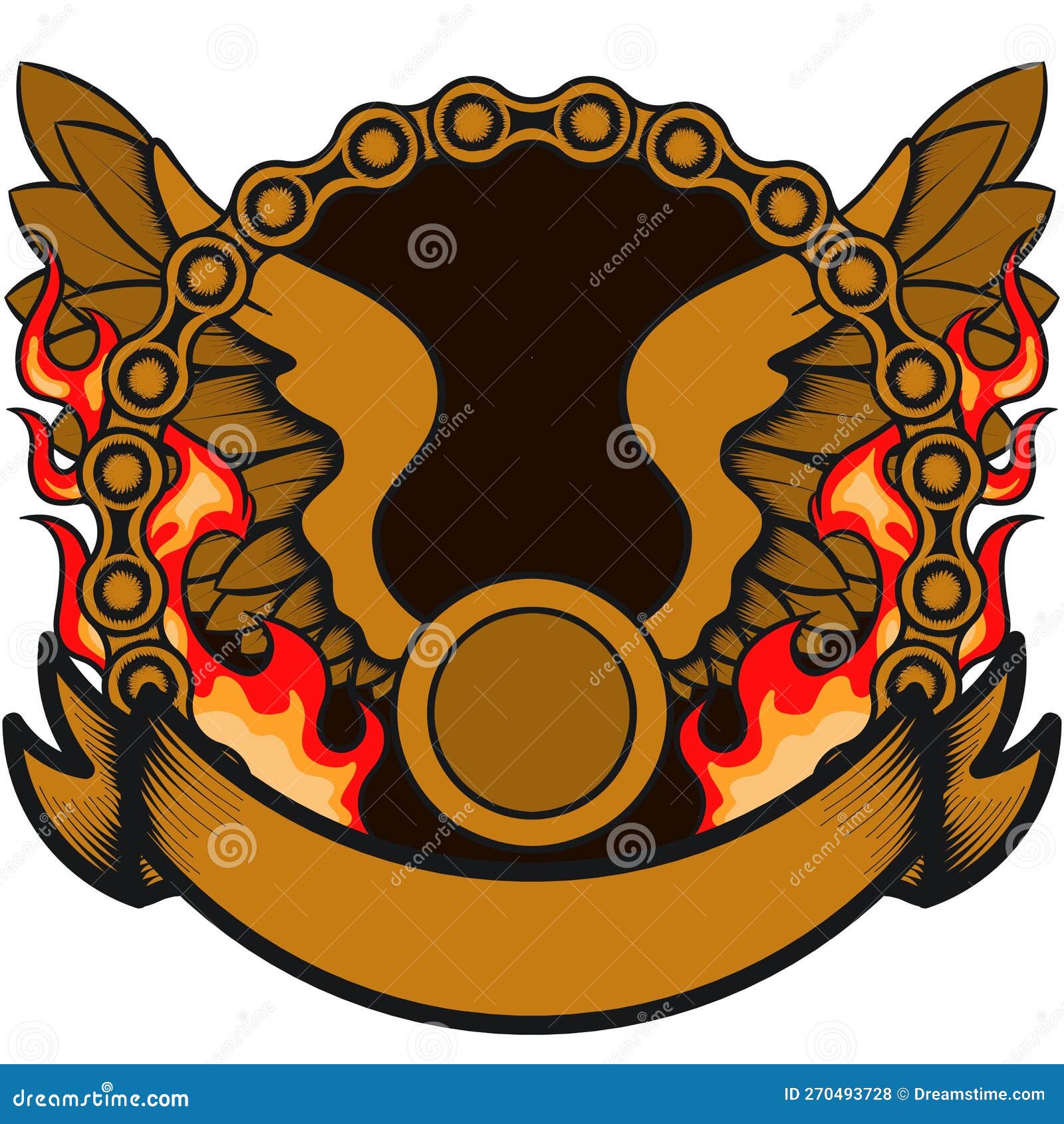 Frame Border for Logo Community with Circle Wing and Fire Stock ...