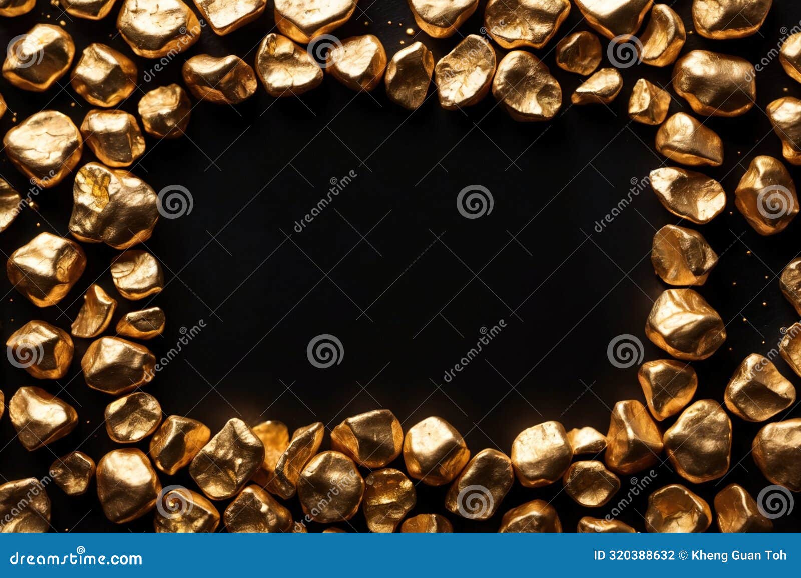 Frame Border Made of Gold Nuggets, Wealth Luxury Elegance Concept ...