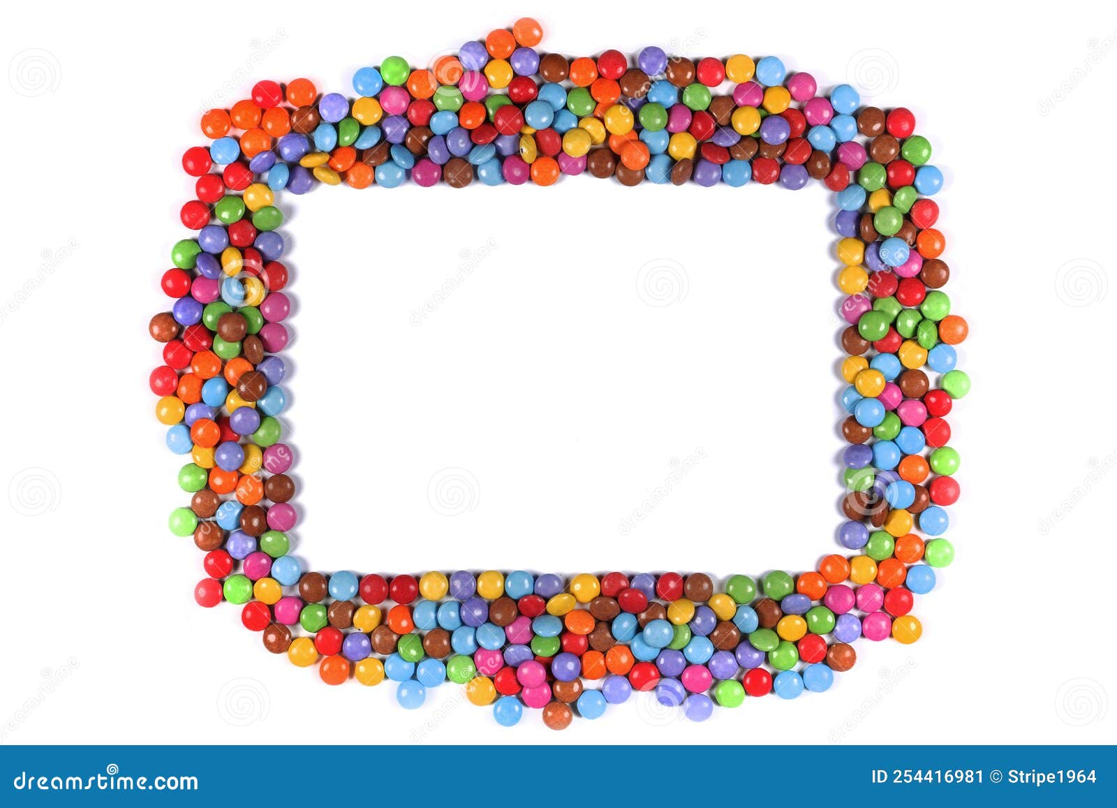 Frame Border of Multi Coloured Halloween Candy Sweets on White Stock ...
