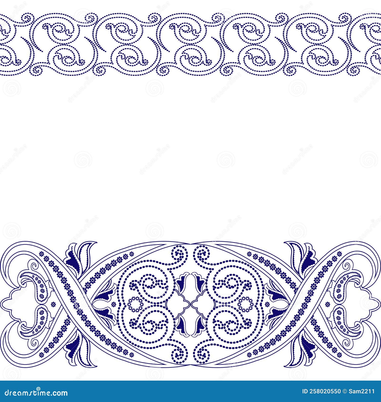 Frame Border with Paisley Ornament . Stock Vector - Illustration of ...