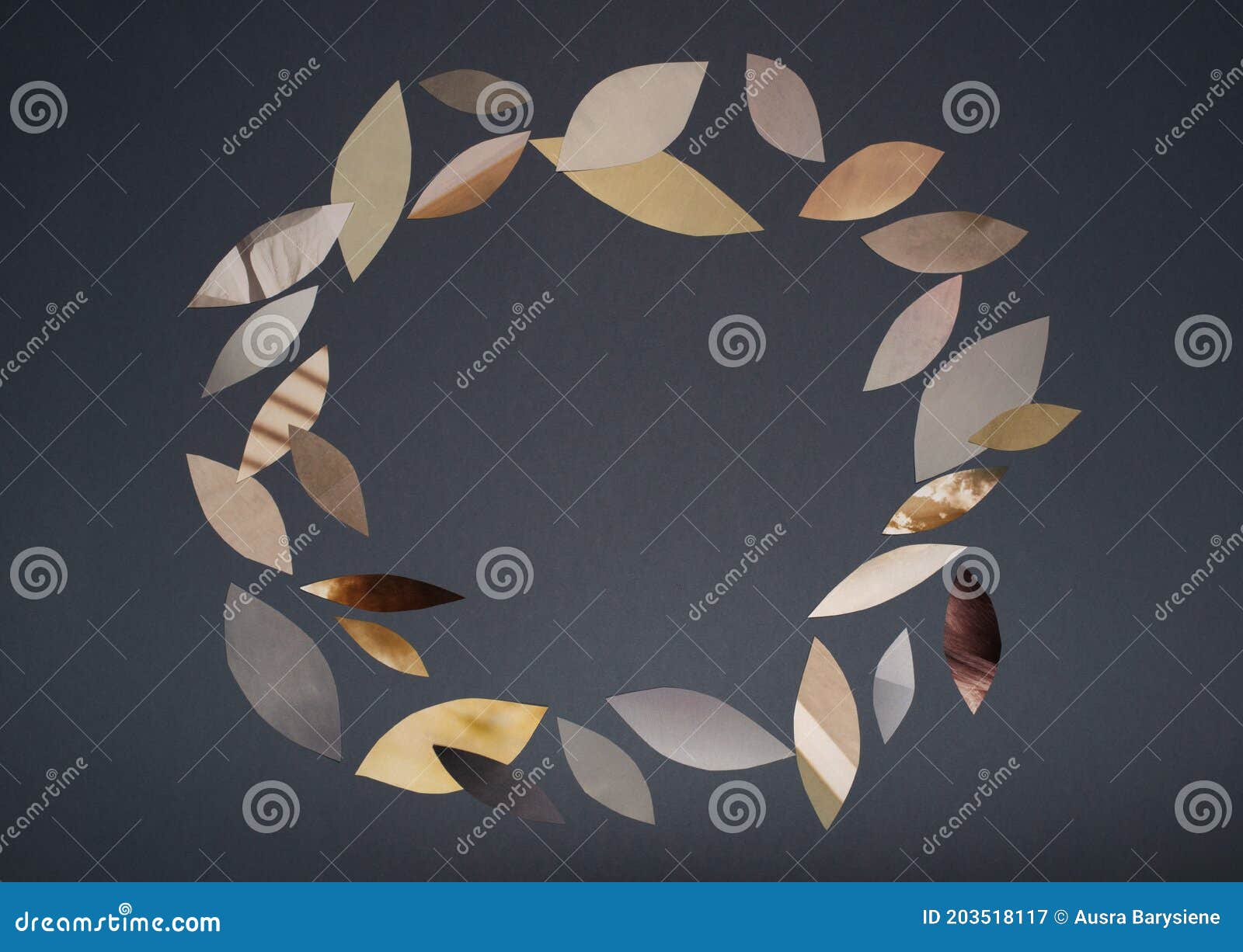 Frame Border Paper Pieces in Abstract Style on Grey Background. Stock ...