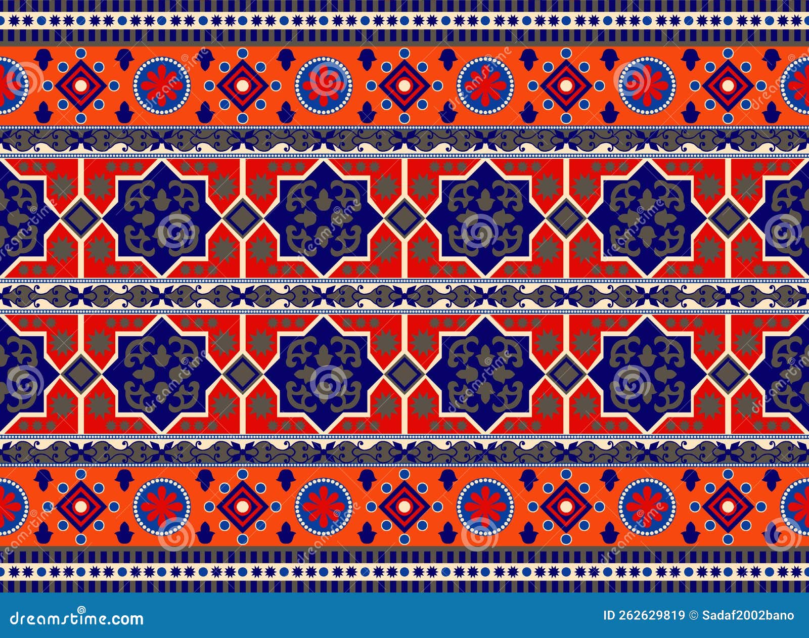 Frame Border with Red Background in Sindhi Ajrak Style, Hand Draws ... Frame Border with Red Background in Sindhi Ajrak Style, Hand Draws ...